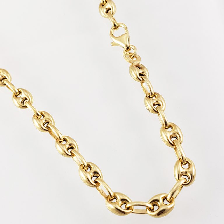 Cadena (60 cm) estilo Gucci Puff (4 mm) – Oro Amarillo 14Kts - Eurogems