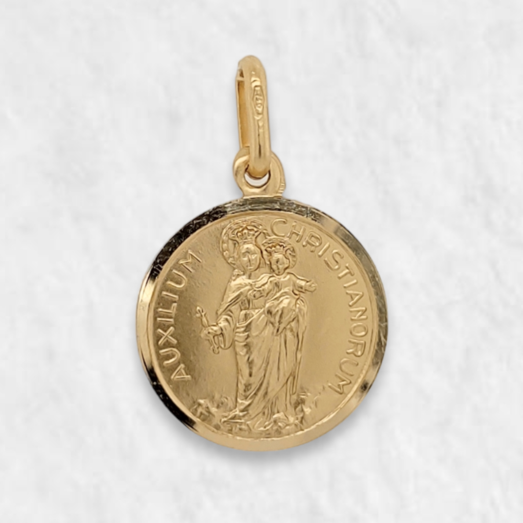 Medalla Virgen Maria Auxiliadora - Oro Amarillo 18Kts - Eurogems